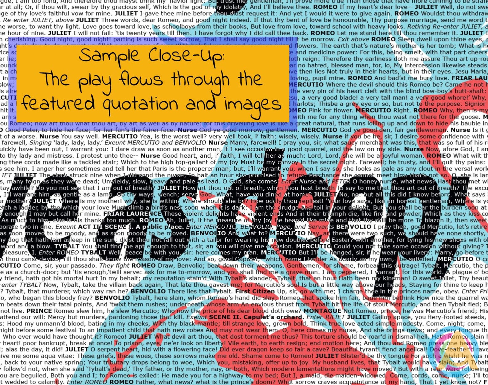 Romeo and Juliet Literary Poster 1: Classic Quote / Full Text of Play ...