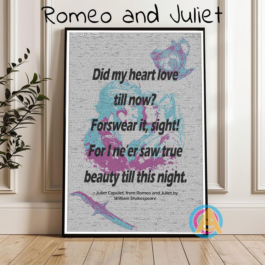 Romeo and Juliet Literary Poster #2: Classic Quote / Full Text of Play ...