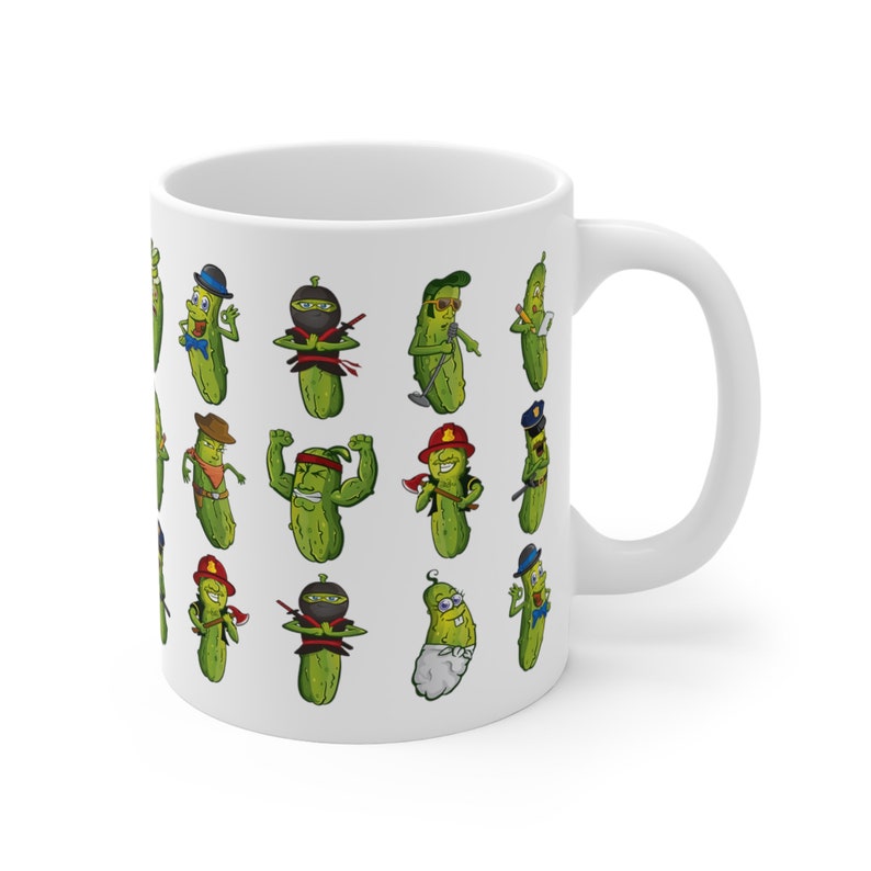 Pickle Cartoons Coffee Mug: Funny Pickles Design - Perfect for Pickle ...