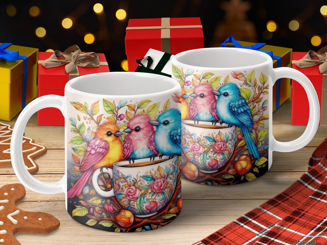 Cute Bird Mug Whimsical 11oz Animal Coffee Mugs Perfect - Etsy