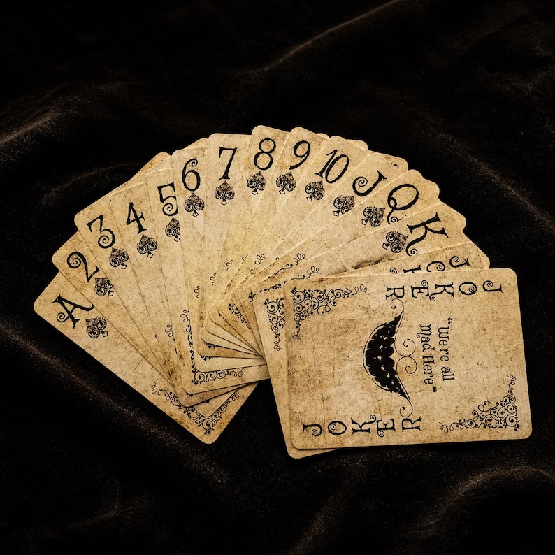 Alice Wonderland Vintage Playing Cards – Antique Style Poker Deck ...