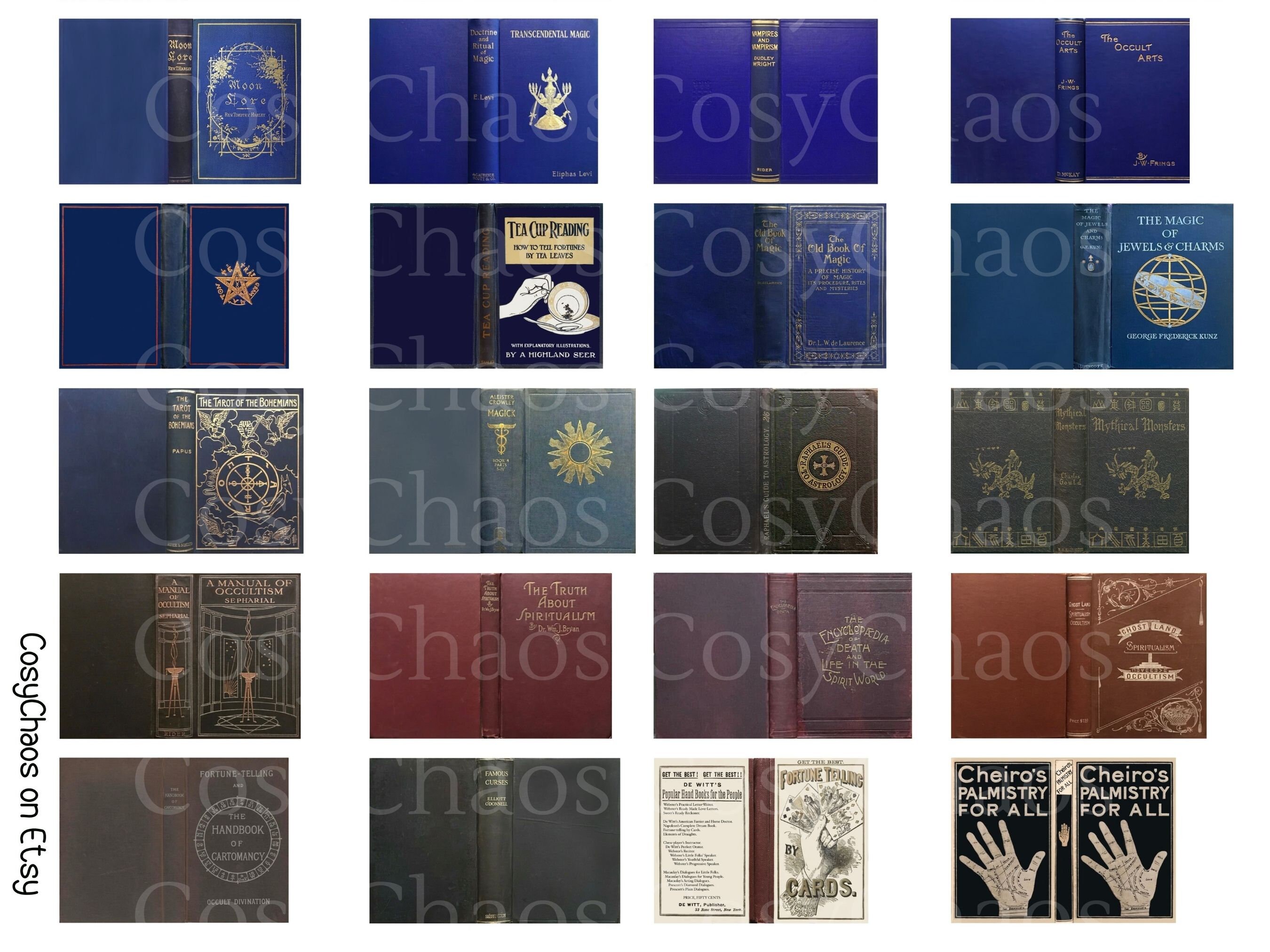 Miniature Halloween Vintage Library, 40 Vintage Book Covers for ...