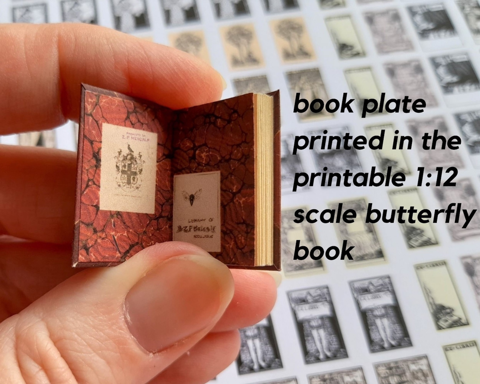 Antique Book Plates 1/12th Scale Dollhouse Printables - Etsy