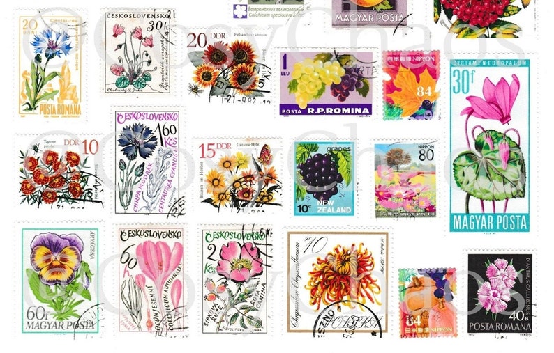 Printable Vintage Fall Postage Stamps Instant Download for - Etsy