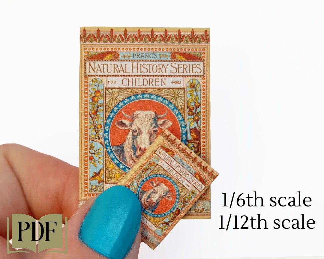 Miniature Vintage Childrens' Cow Family Book, Openable, Dollhouse Scale ...