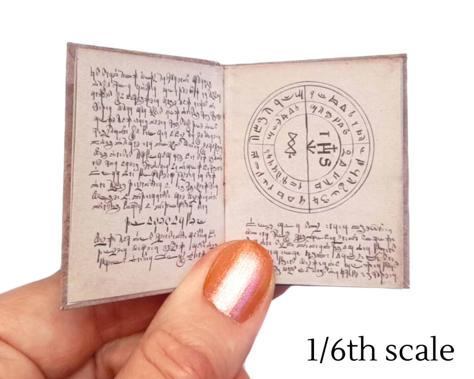 Mini Magical Manuscript Grimoire, Dollhouse Scale Book of Magic, 1/6th ...