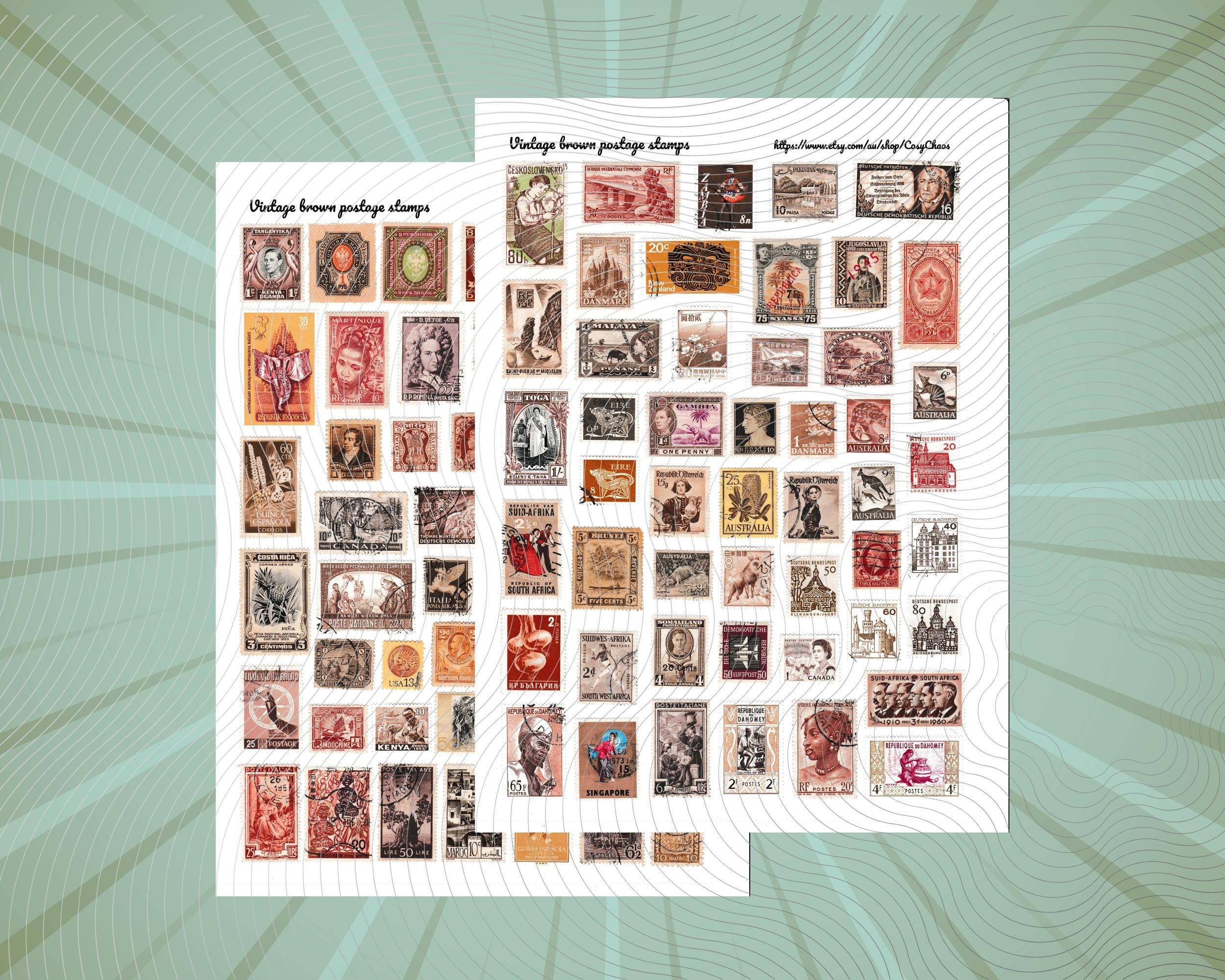 Printable Vintage Postage Stamps, Instant Download Jpg Bundle for ...