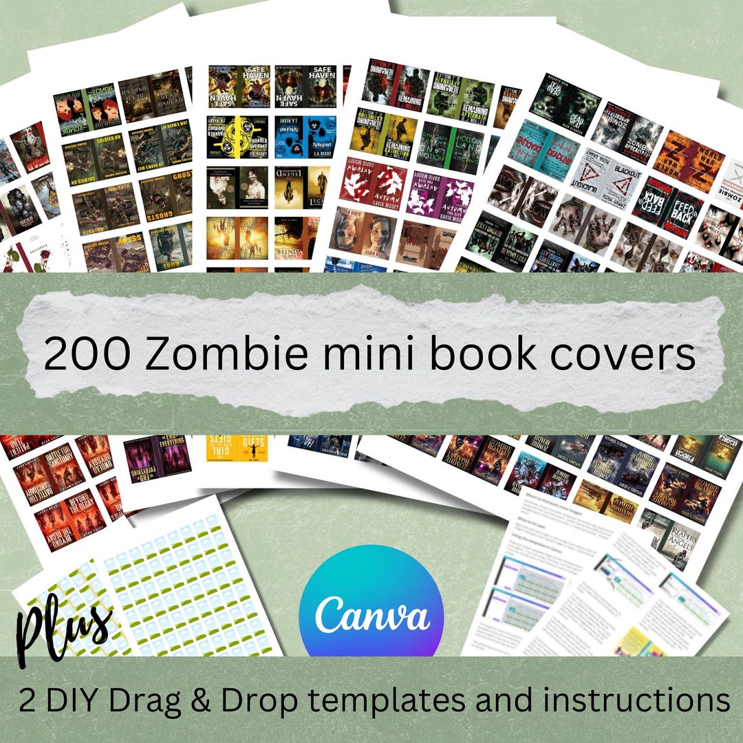 Printable Mini Zombie Book Covers for Halloween Anxiety Bookshelf ...