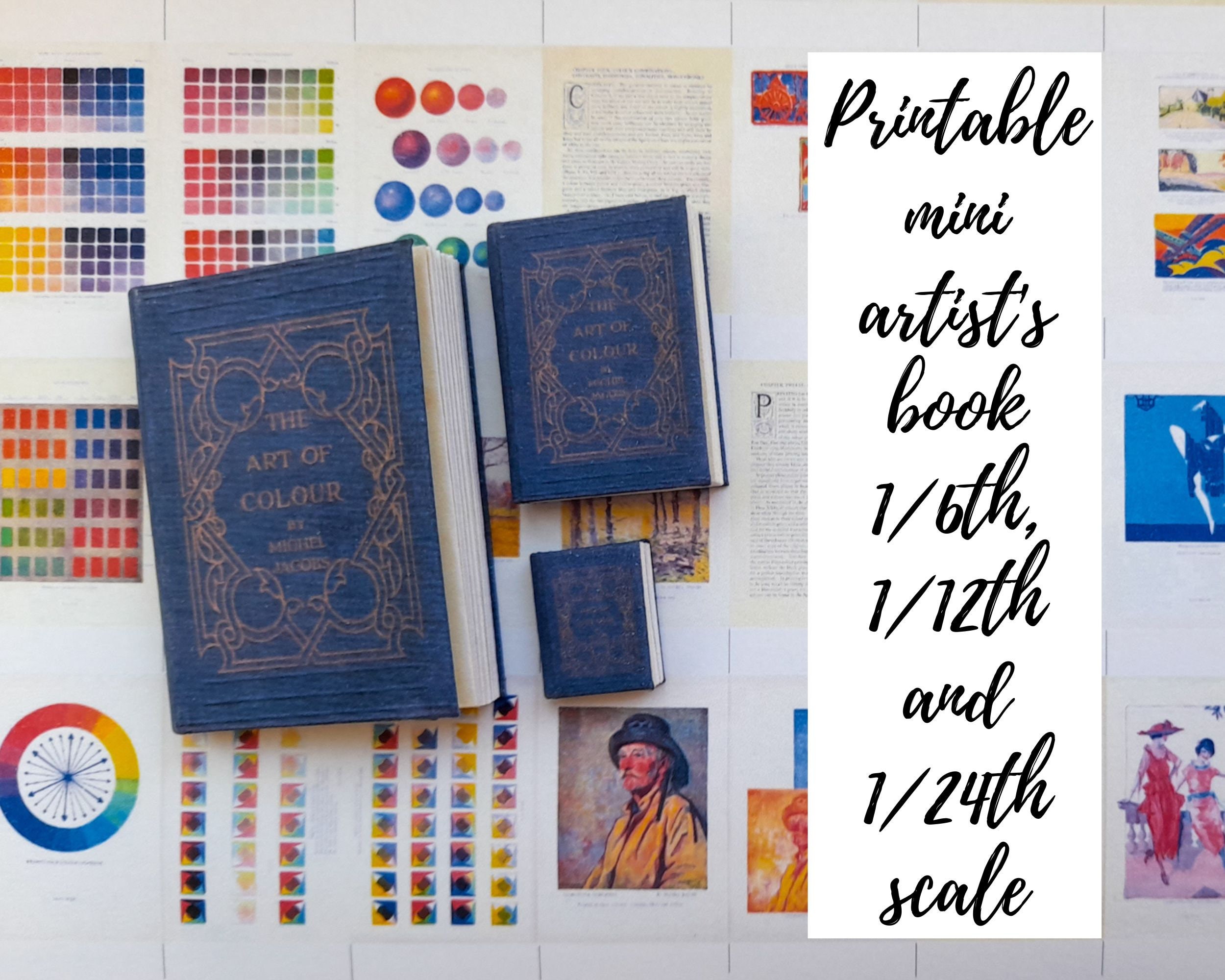 Mini Colour Reference Book, Vintage Dollhouse Scale Mini Book 1:12, 1 ...