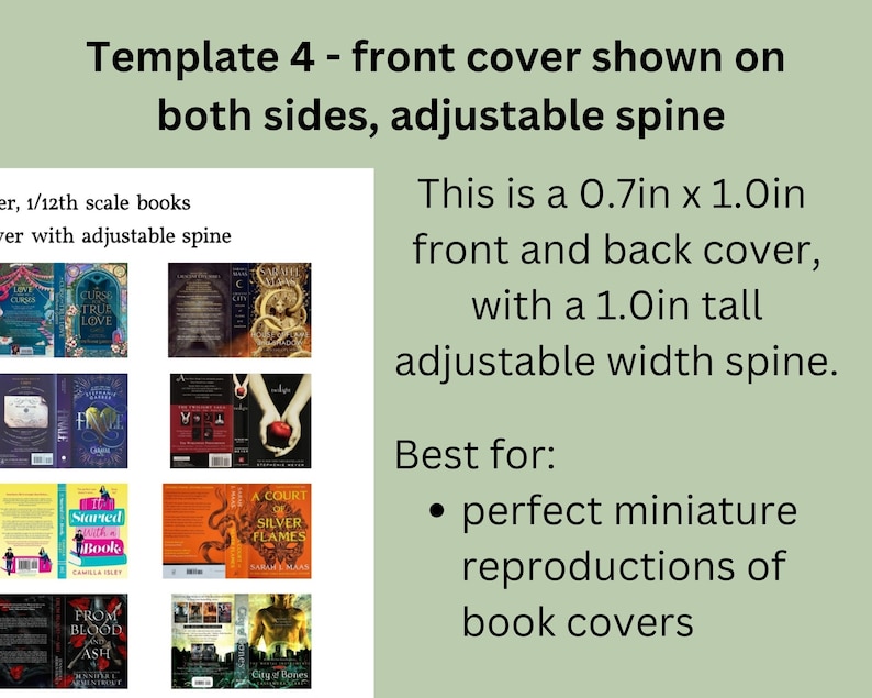 1/12th Scale Mini Book Cover Templates, for Reading Journals, TBR Jar ...