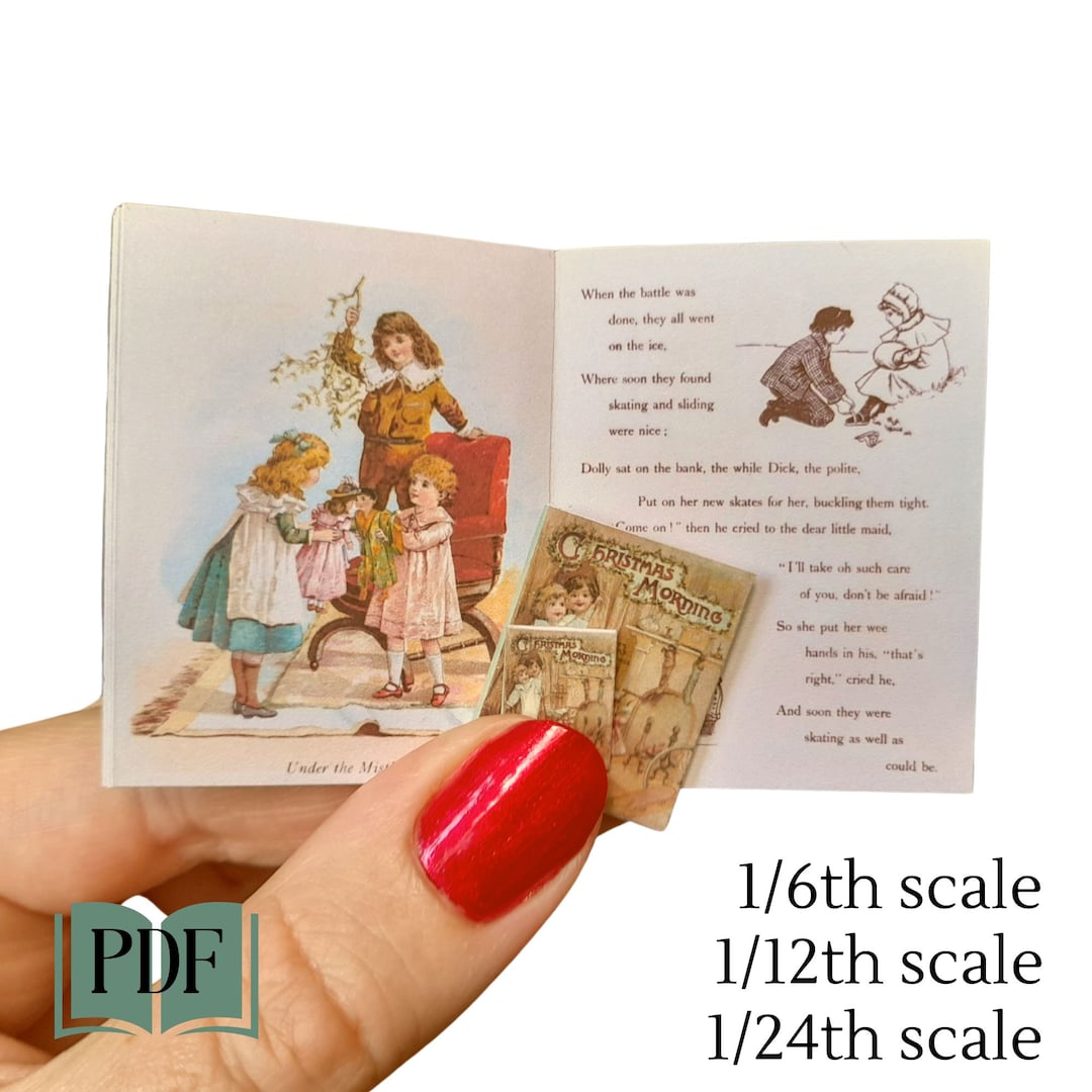 Childrens' Mini Christmas Book, 1/6, 1/12, 1/24 Dollhouse Scale ...