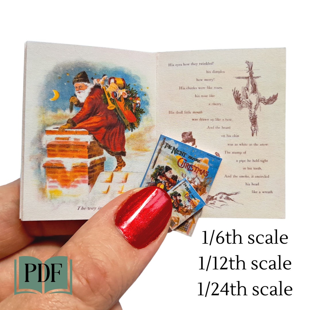 Miniature Christmas Book: 1/6, 1/12, 1/24 Dollhouse Scale (PDF Download ...