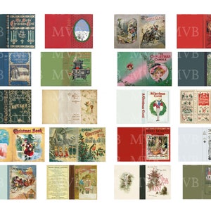 Miniature Christmas Vintage Library, 40 Vintage Book Covers for Dolls 1 ...