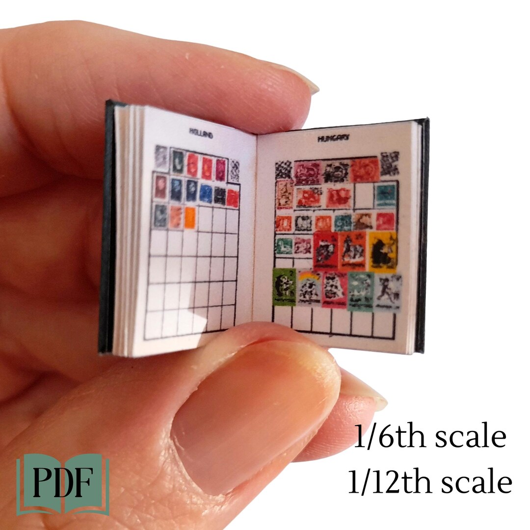 Printable Miniature Stamp Album, 1/6th and 1/12th Scale Miniatures ...