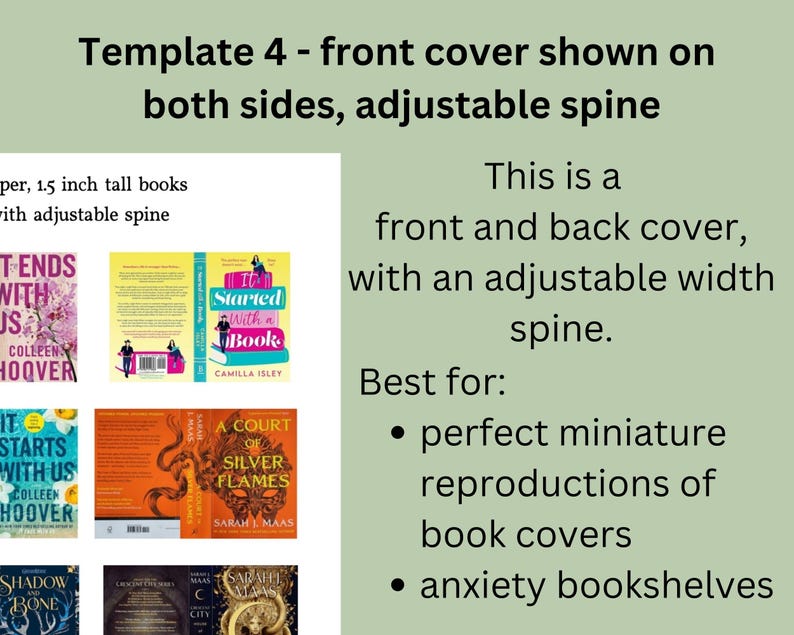 Choose Your Own Size Mini Book Cover Templates, Anxiety Bookshelf ...