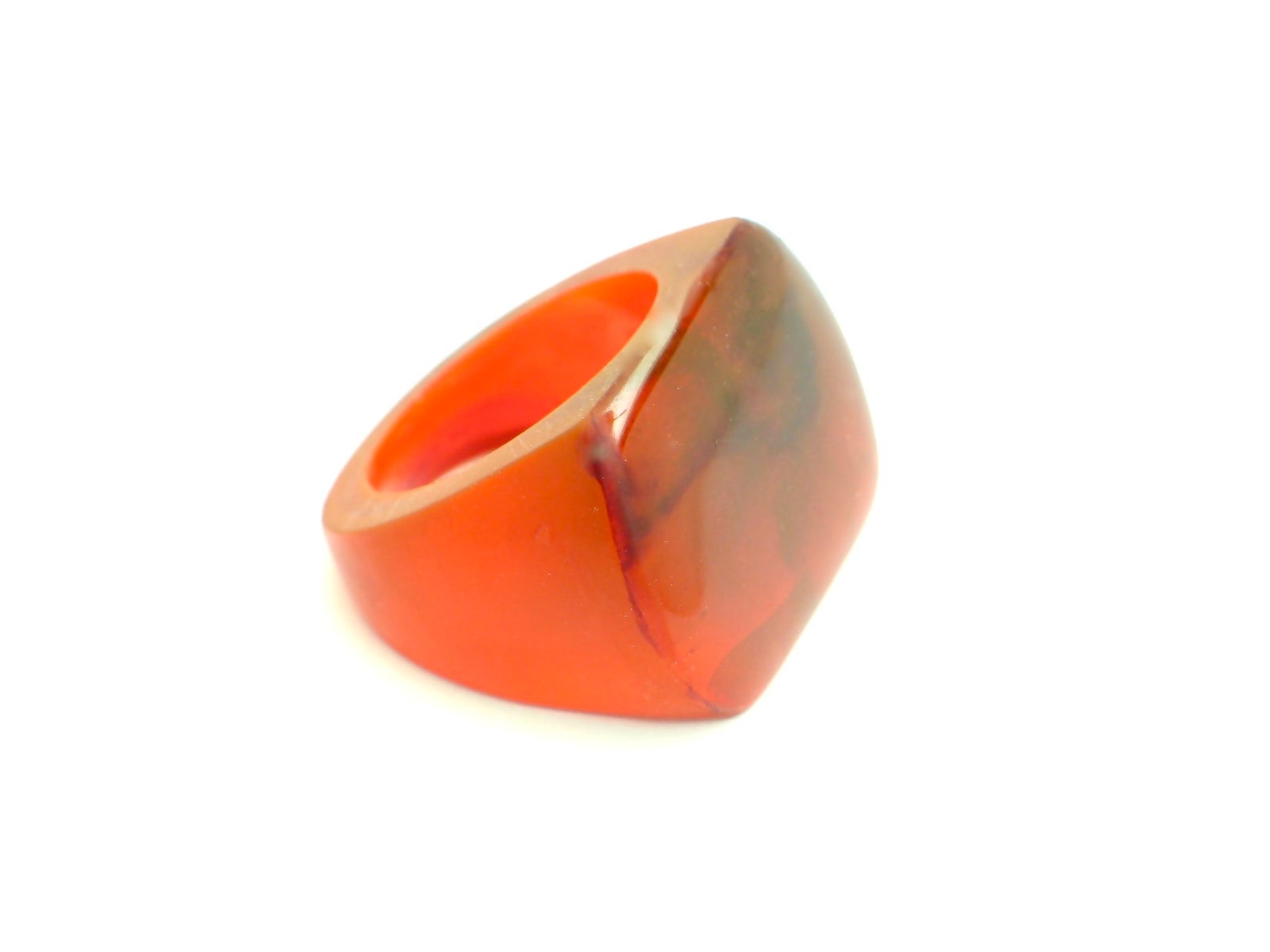 Resin Ring. Signet Ring. Resin Jewelry. Red Ring. Modern - Etsy