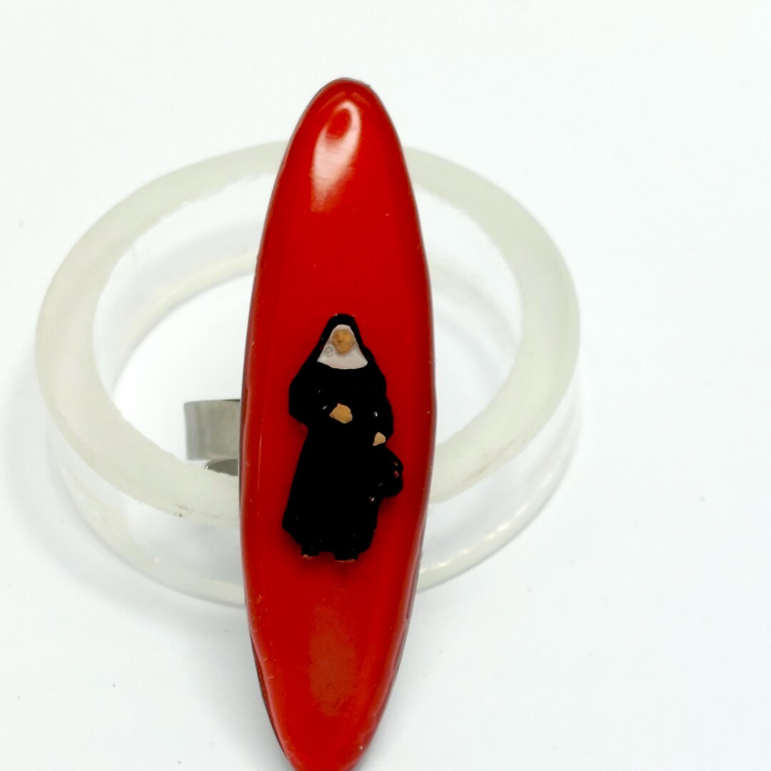 Nun Miniature Resin Ring, Catholic Jewelry - Etsy