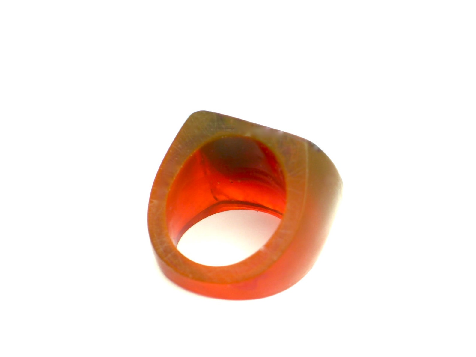 Resin Ring. Signet Ring. Resin Jewelry. Red Ring. Modern | Etsy