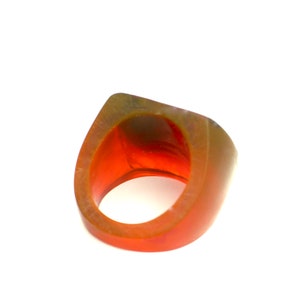 Resin Ring. Signet Ring. Resin Jewelry. Red Ring. Modern Jewelry ...