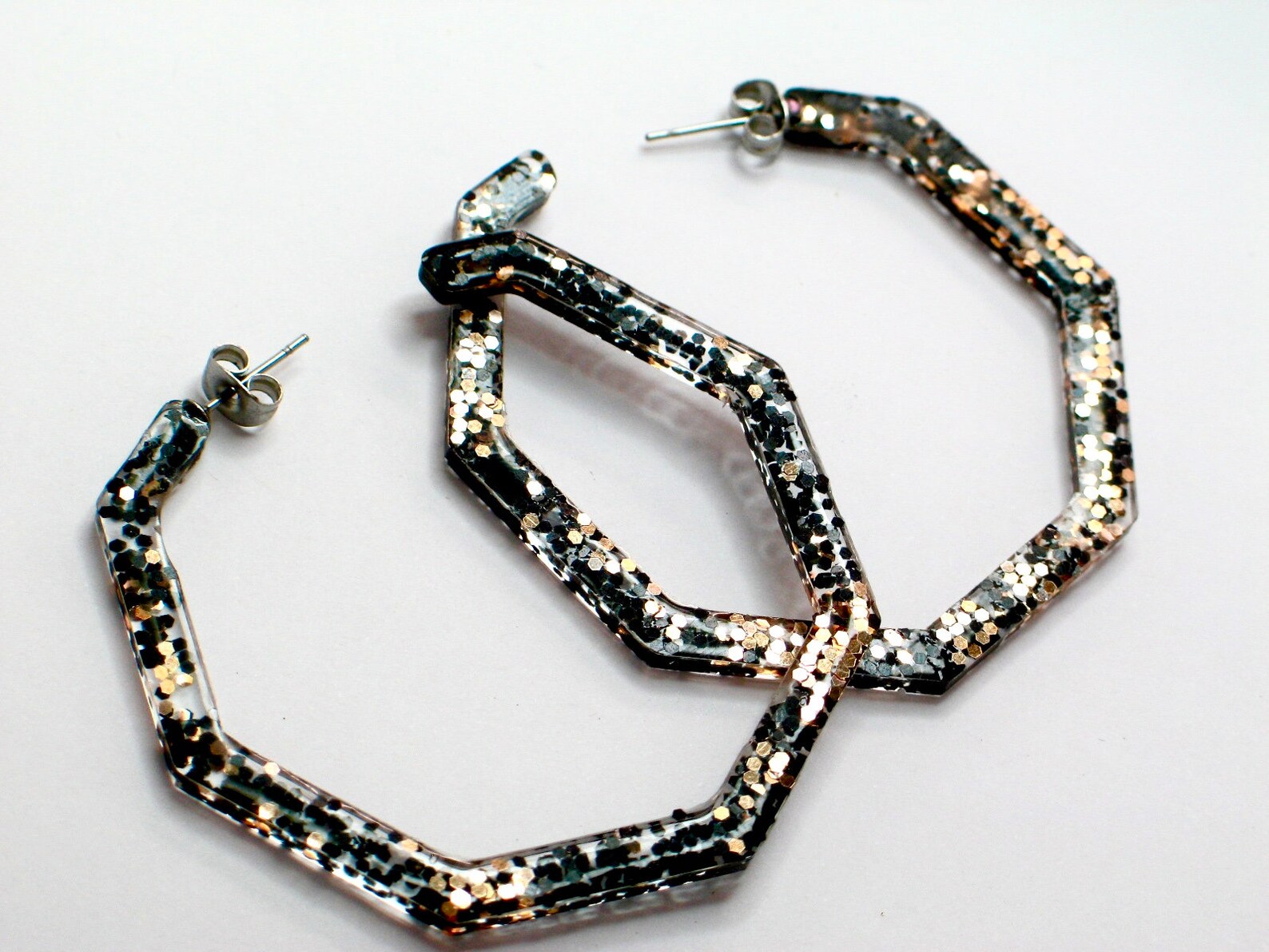 Hoop Earrings Resin. Glam Hoop Resin Earrings. Glitter Hoops. - Etsy