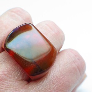 Resin Ring. Signet Ring. Resin Jewelry. Red Ring. Modern Jewelry ...