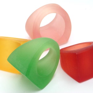 Resin Ring. Signet Ring. Resin Jewelry. Red Ring. Modern Jewelry ...