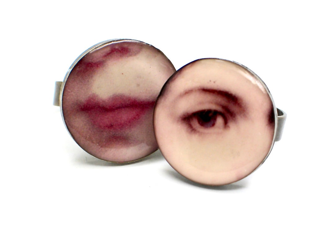 Lover's Eye, Resin Ring, Eye Ring. Modern Jewelry. Victorian Ring, Lips ...