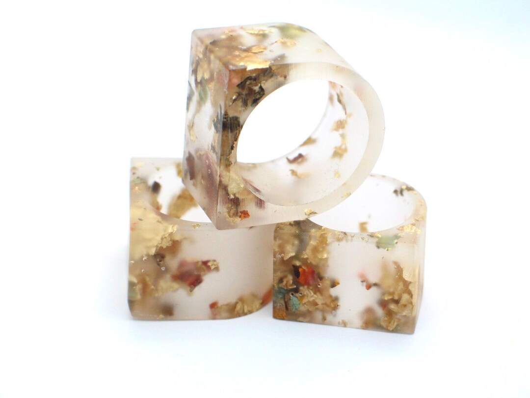 Clear Resin Ring With Gold, Modern Jewelry, Cocktail Ring, Contemporary ...