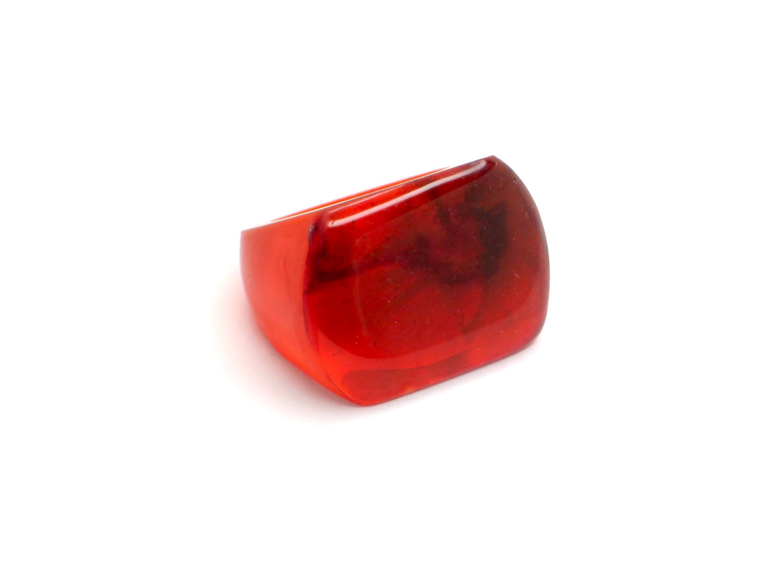 Resin Ring. Signet Ring. Resin Jewelry. Red Ring. Modern - Etsy