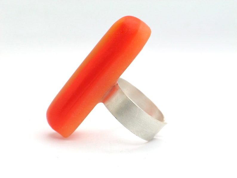 Resin Ring Rothko Inspired. Blue Red and Yellow and Silver - Etsy