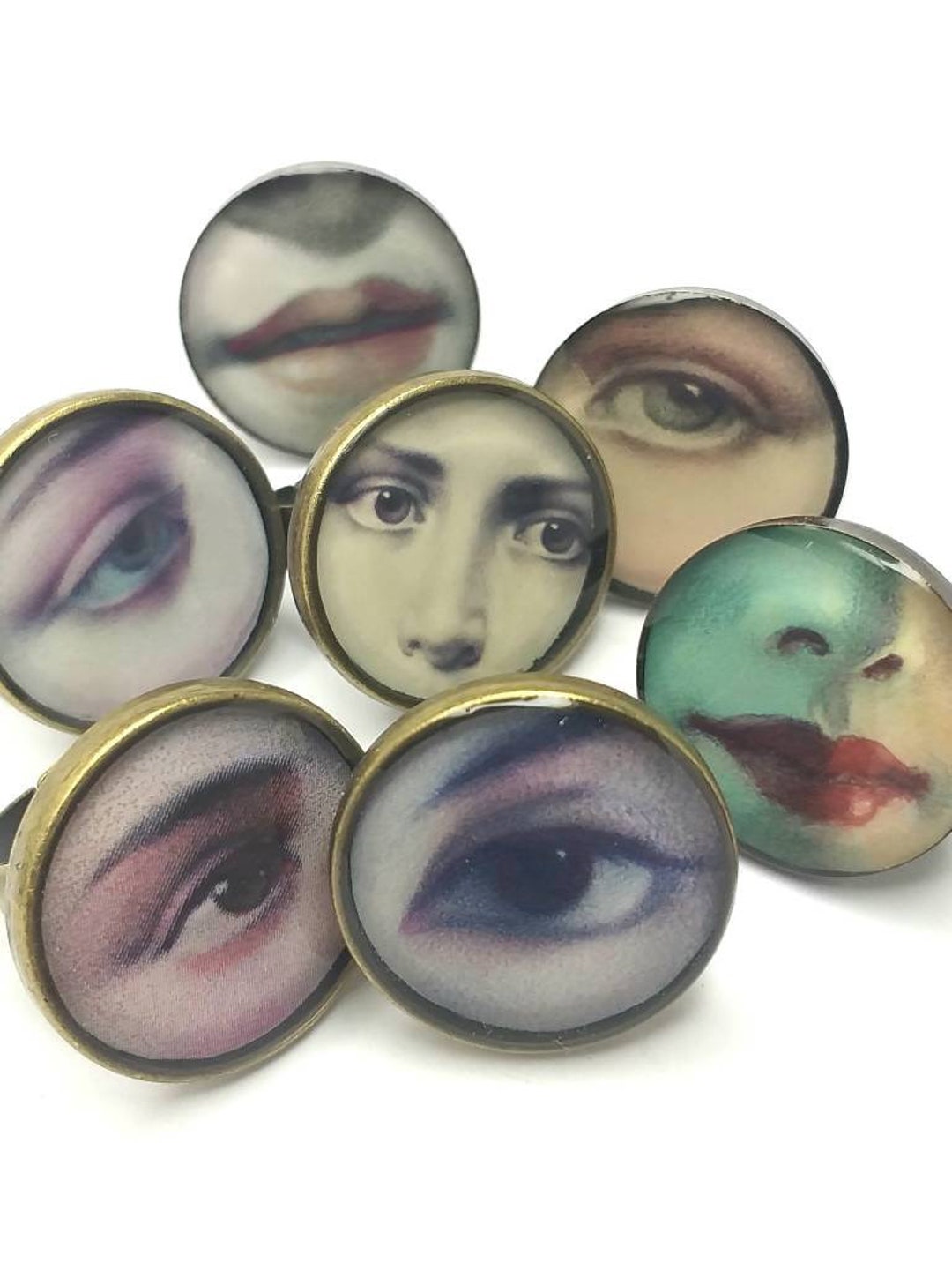 Lover's Eye, Resin Ring, Eye Ring, Modern Jewelry. Gift for Her. Lips ...