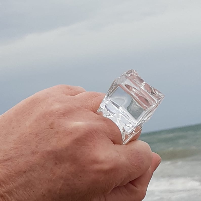 Clear Cube Ring. Resin Jewelry. Clear Ring Clear Ring - Etsy