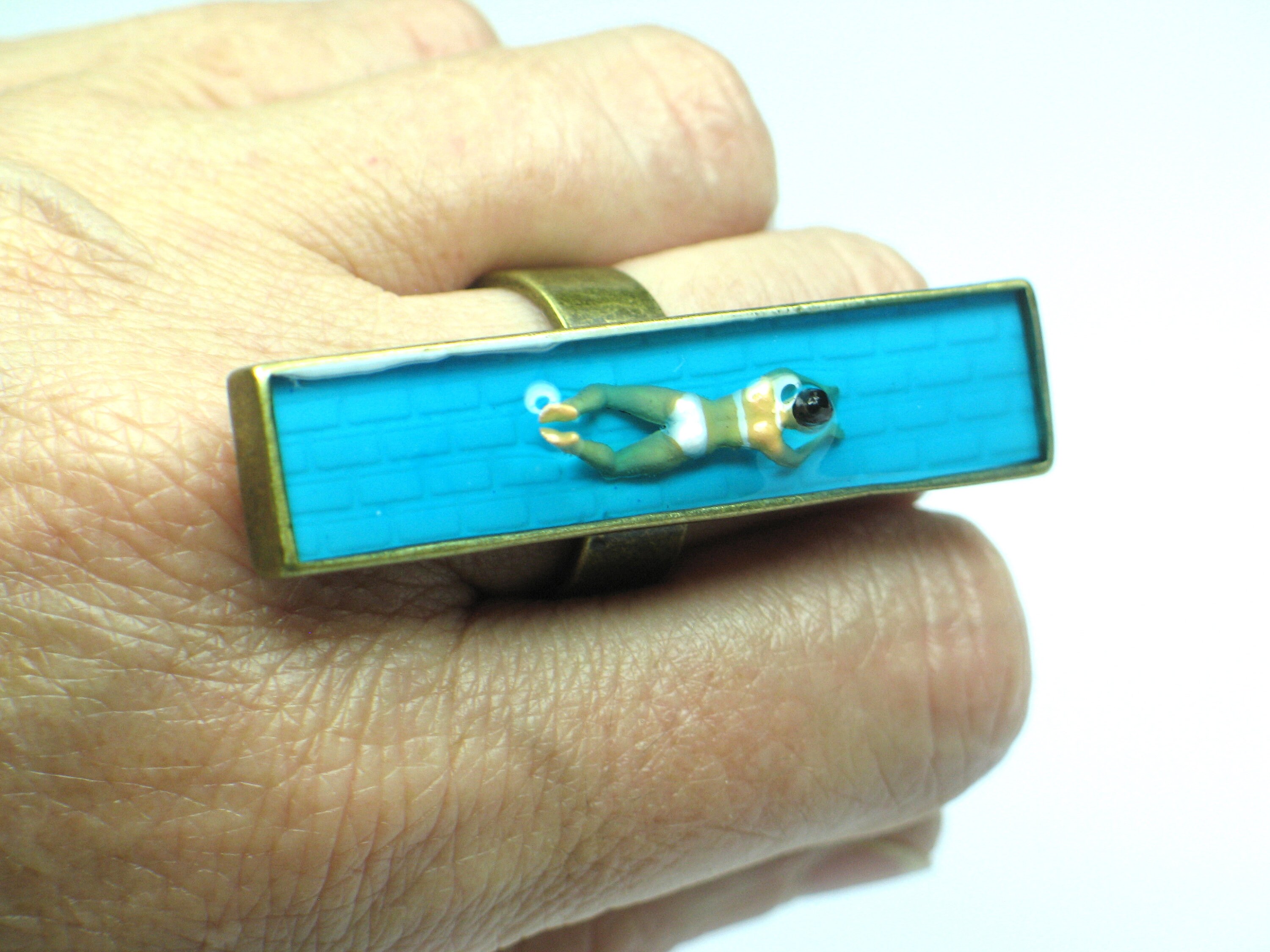 Swim Ring Swim Resin Rings Resin Jewelry Swimmer Ring. - Etsy UK