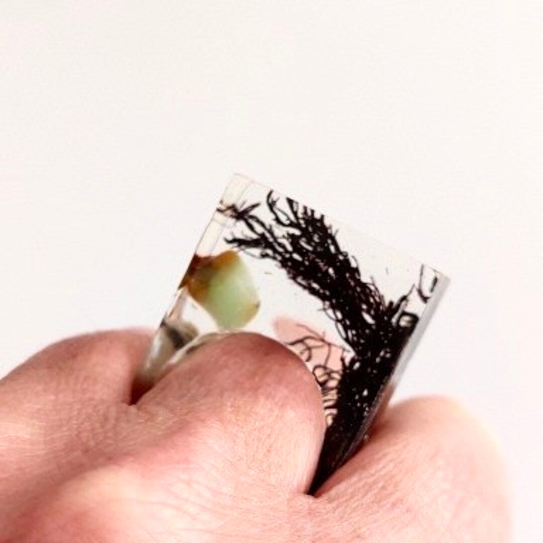 Aquarium Ring, Resin Ring. Resin Jewelry. Marine Ring, Diorama Ring ...