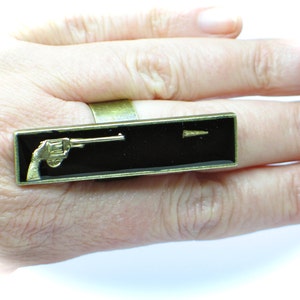 Gun Ring. Gun Shot Ring. Resin Ring, Modern Jewelry, Military Ring ...