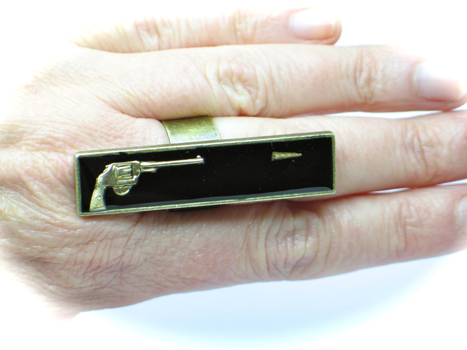 Gun Ring. Gun Shot Ring. Resin Ring, Modern Jewelry, Military Ring ...