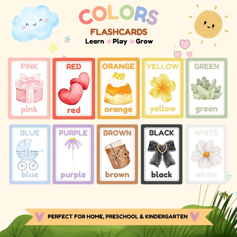 Pastel Color Flashcards for Toddlers | Montessori Learning Activity ...