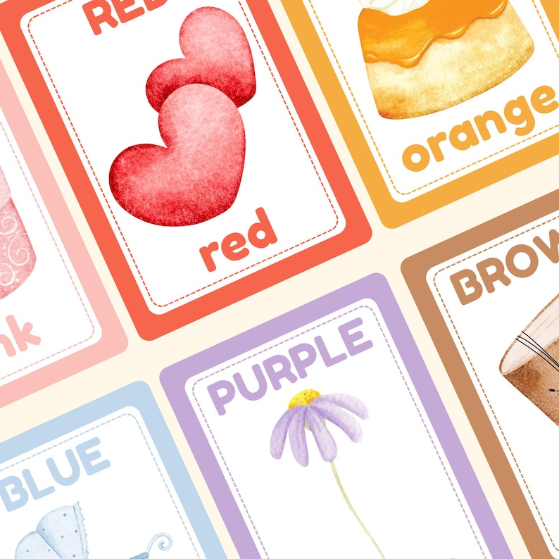 Pastel Color Flashcards for Toddlers | Montessori Learning Activity ...