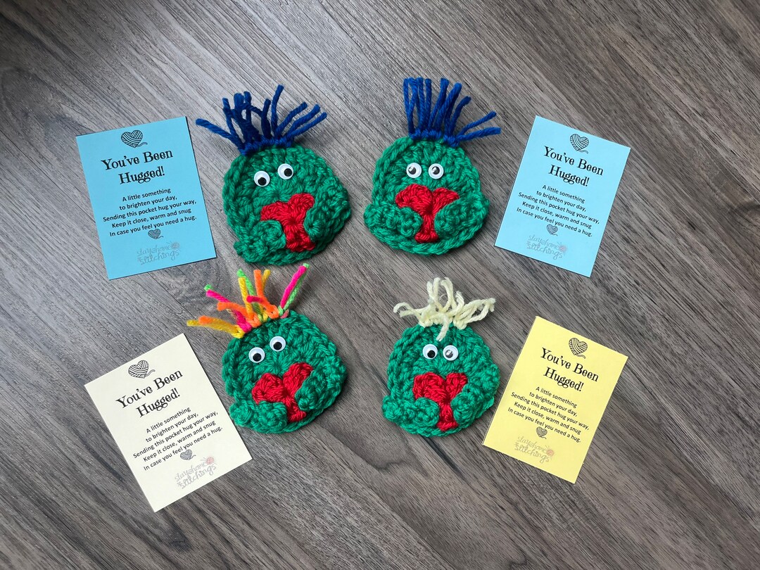 Crochet Pocket Hug: Green Handmade Keepsake Gift - Etsy