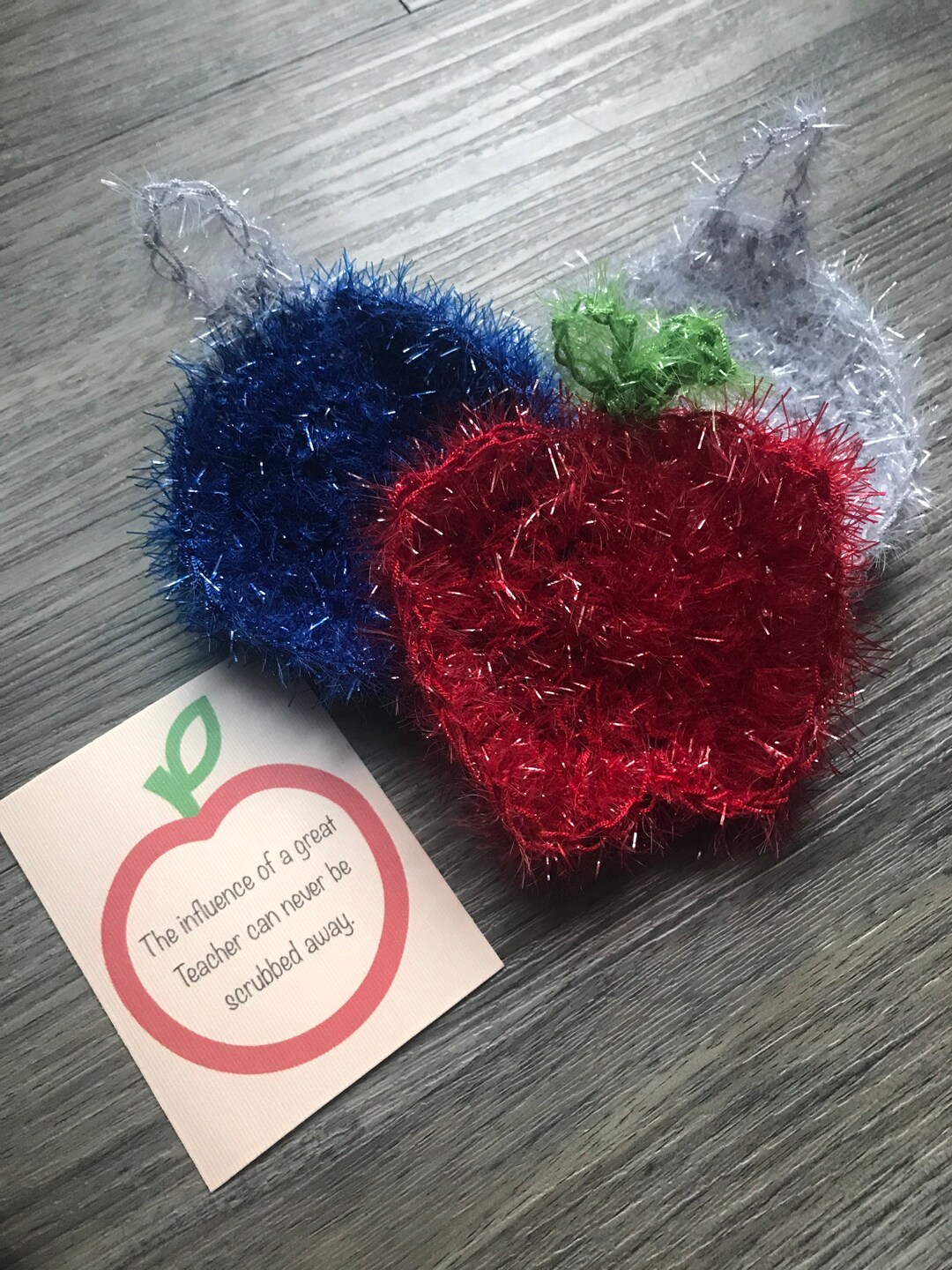Teacher Appreciation Dish Scrubby Gift Set colors: Strawberry, Oyster ...