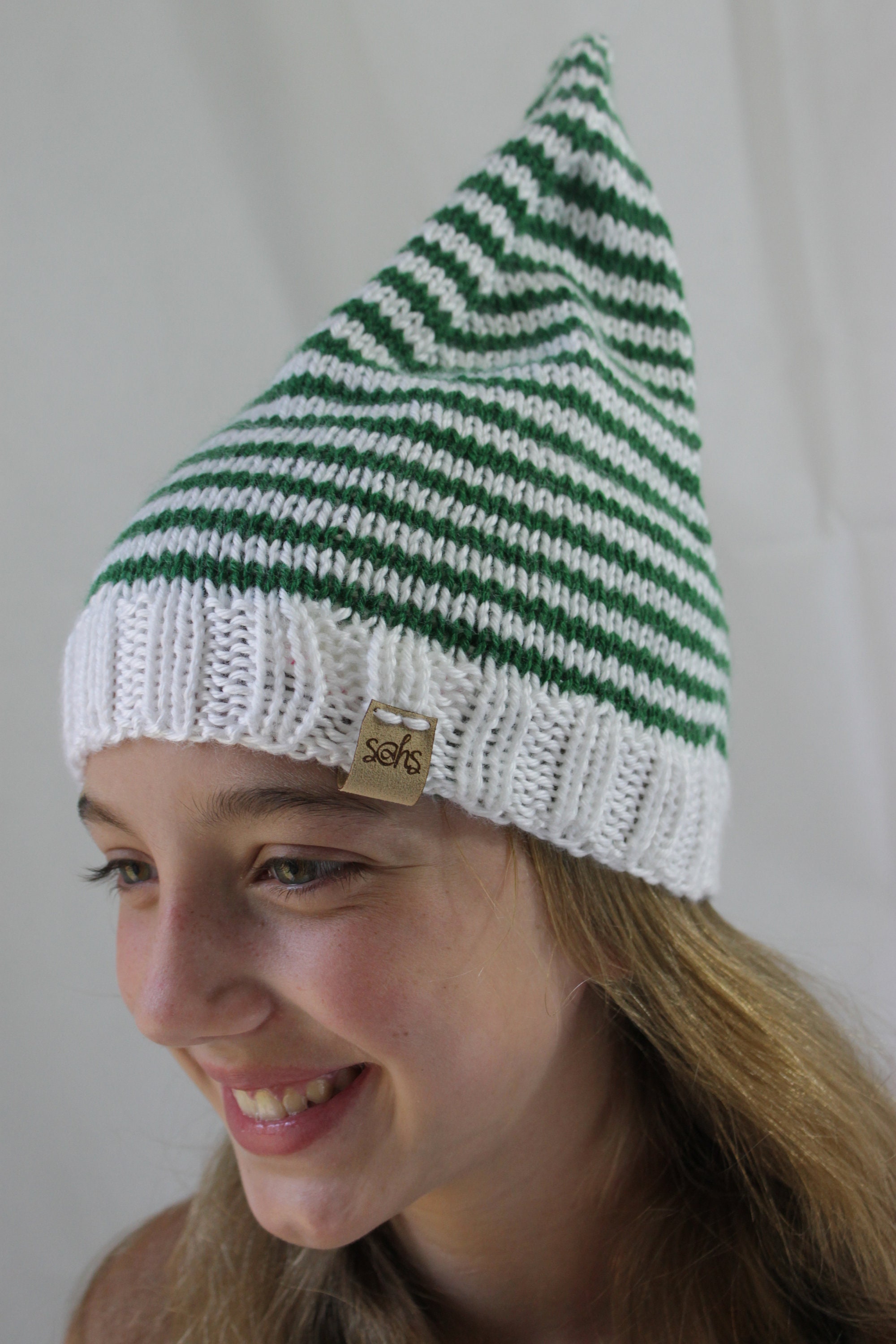 Knit Elf Hat Christmas Hat Green Elf Hat Adult Small Elf - Etsy