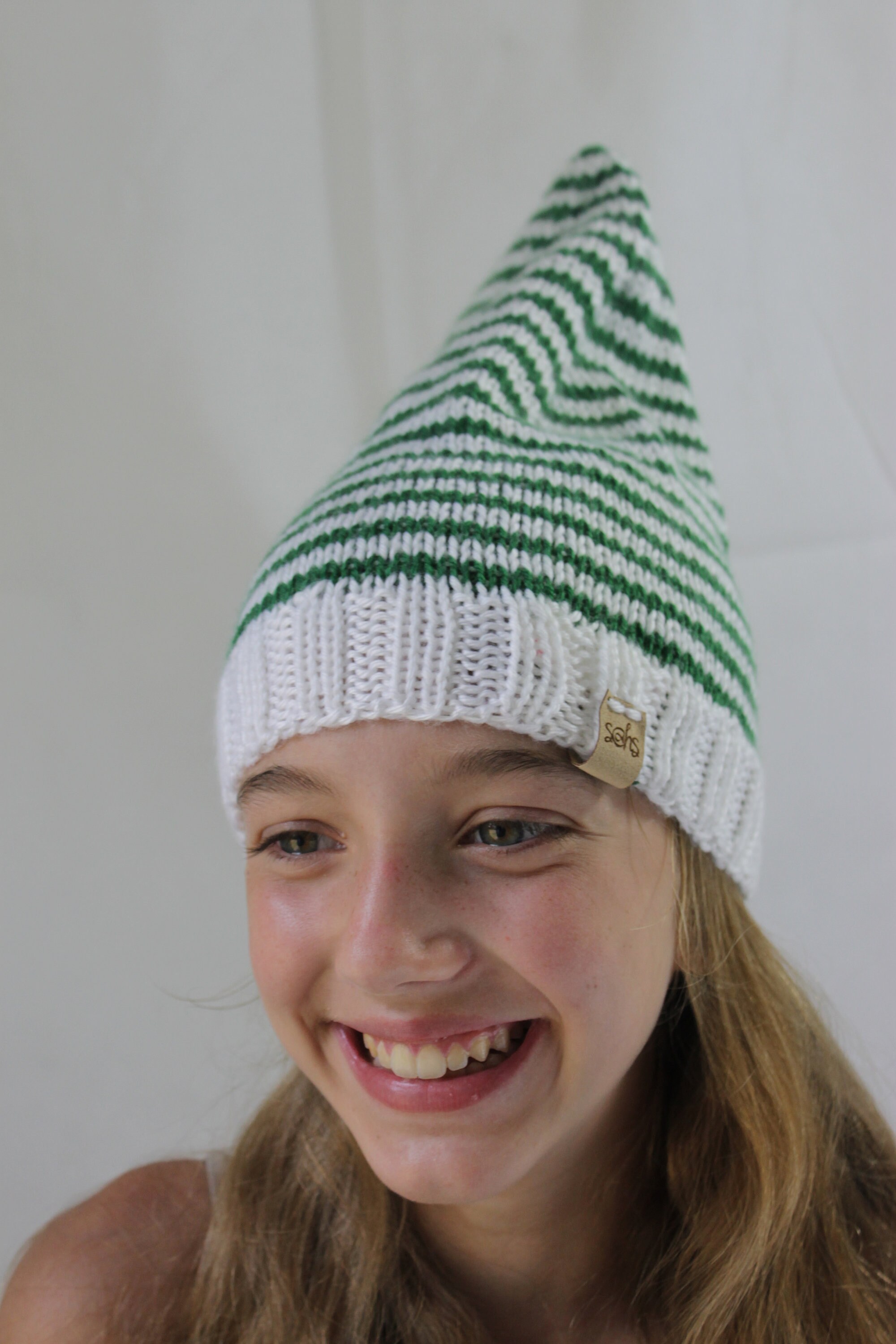 Knit Elf Hat Christmas Hat Green Elf Hat Adult Small Elf - Etsy