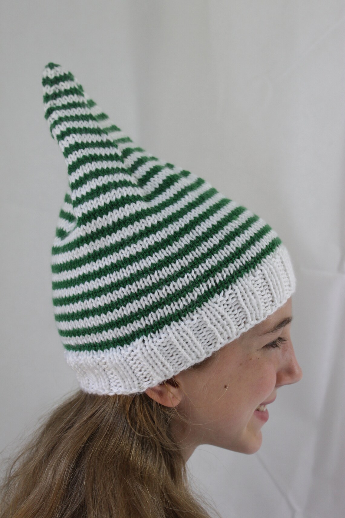 Knit Elf Hat Christmas Hat Green Elf Hat Adult Small Elf - Etsy