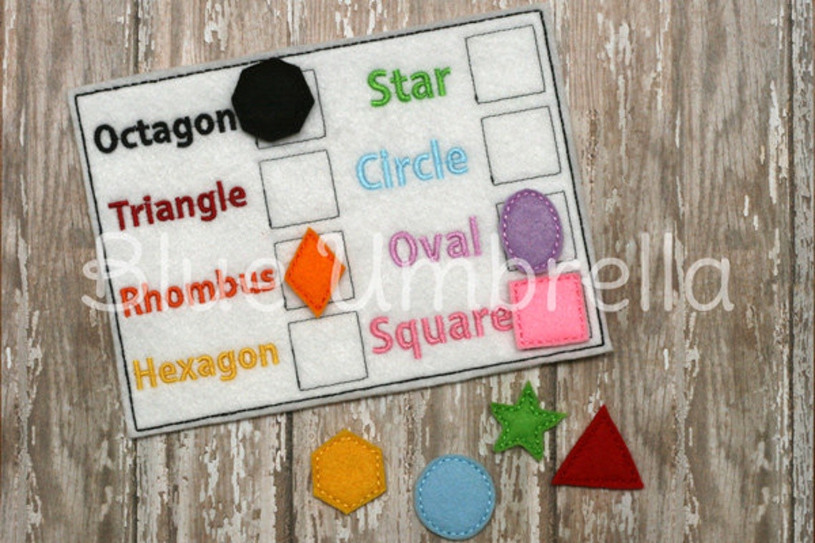 Felt Shape Learning Chart - Etsy