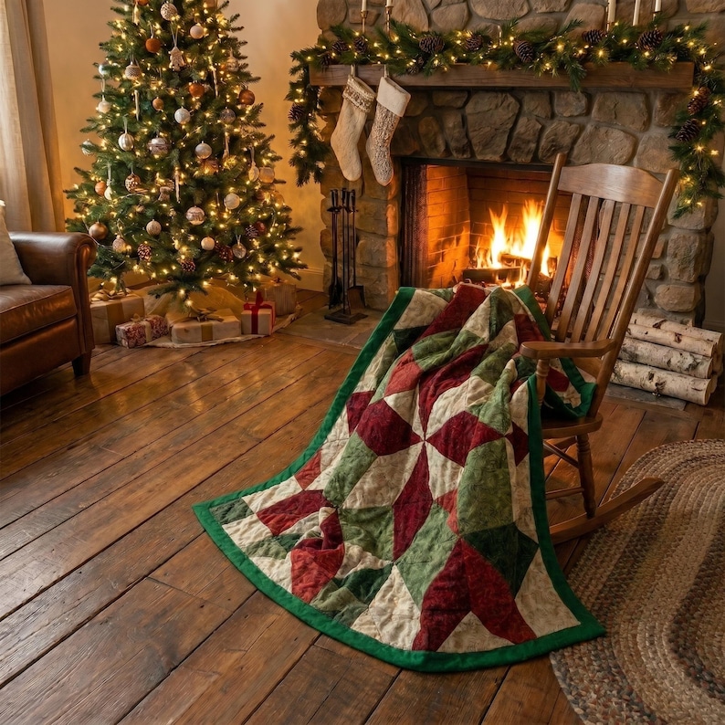 Christmas Hearth Star Quilt Pattern PDF, Holiday Quilt Pattern ...