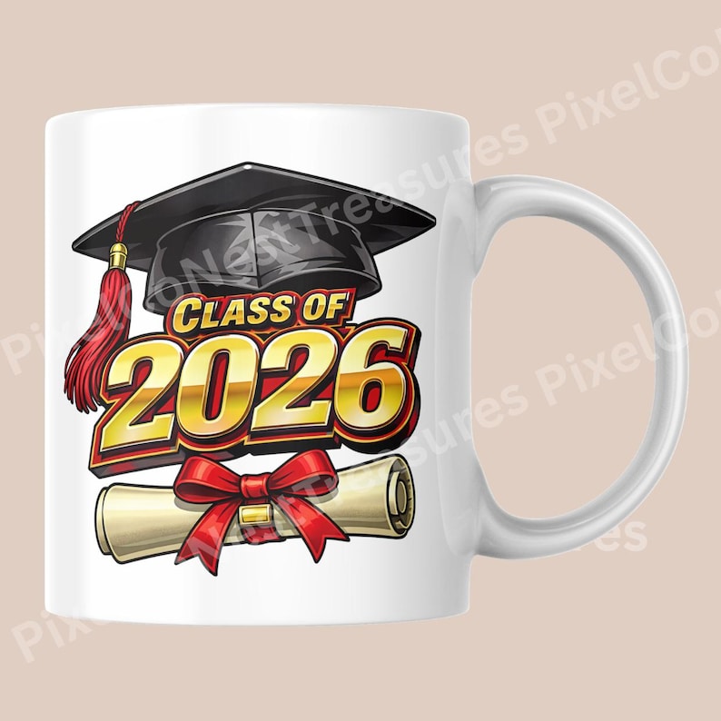 Class of 2026 Graduation PNG Gold Senior Grad Cap Clipart Sublimation ...