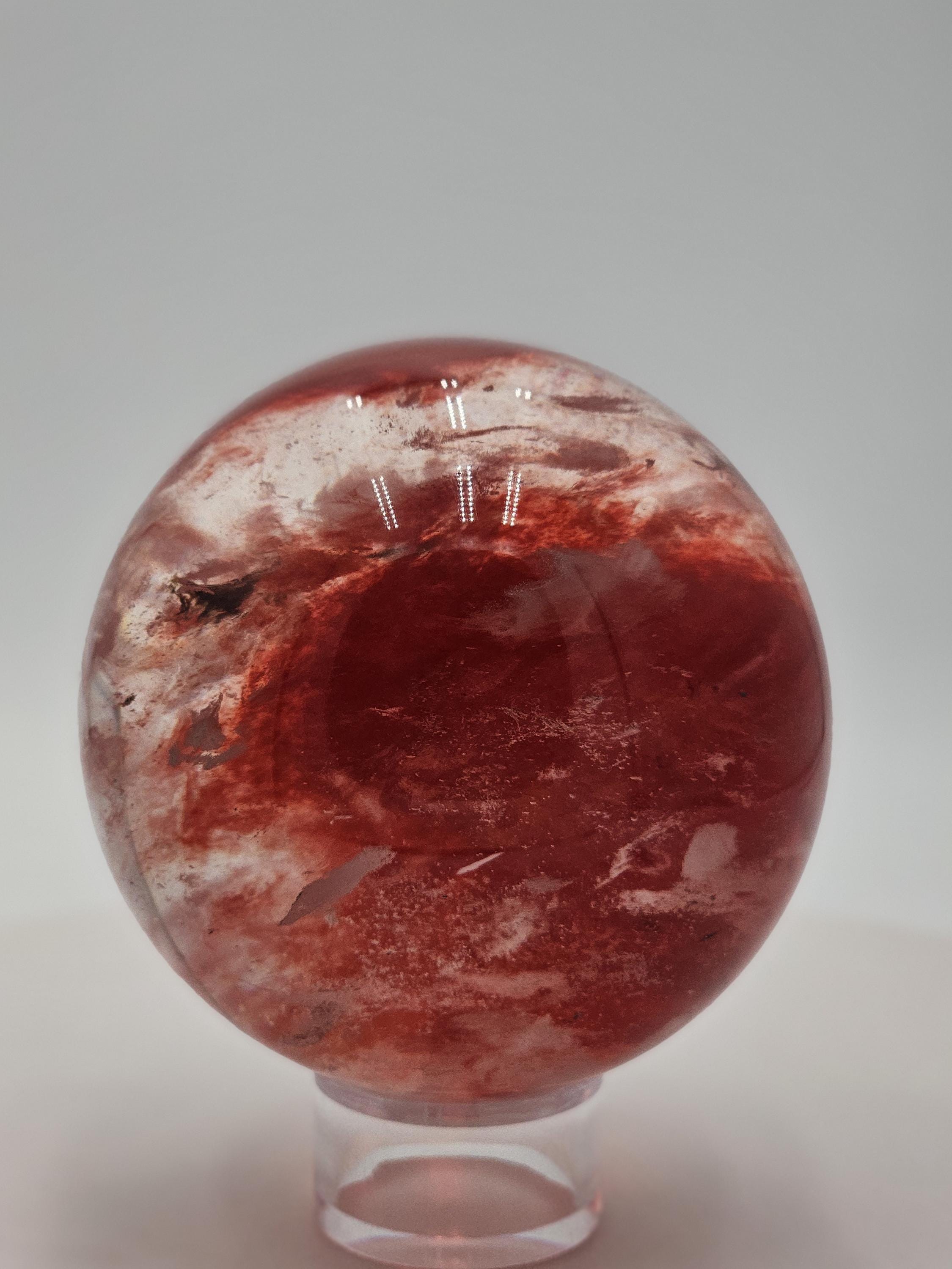 Red Smelting Quartz Sphere – Polished Crystal 9.8 Cm - Etsy