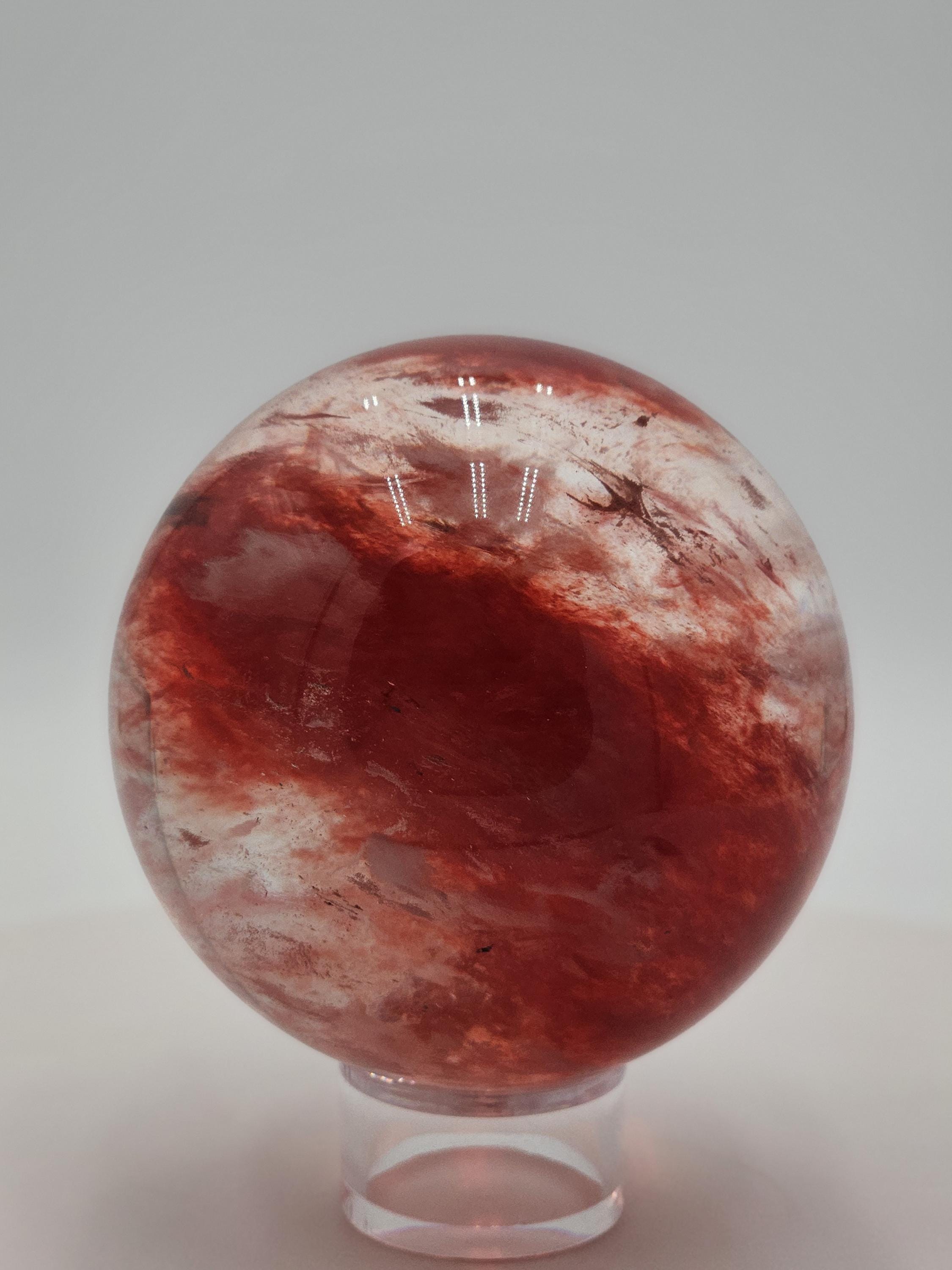 Red Smelting Quartz Sphere – Polished Crystal 9.8 Cm - Etsy