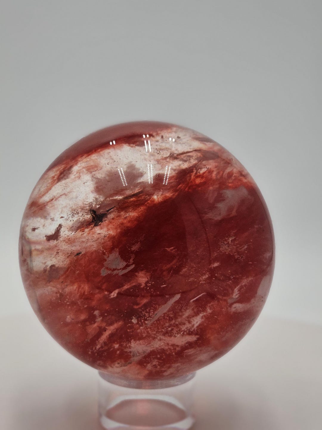 Red Smelting Quartz Sphere – Polished Crystal 9.8 Cm - Etsy