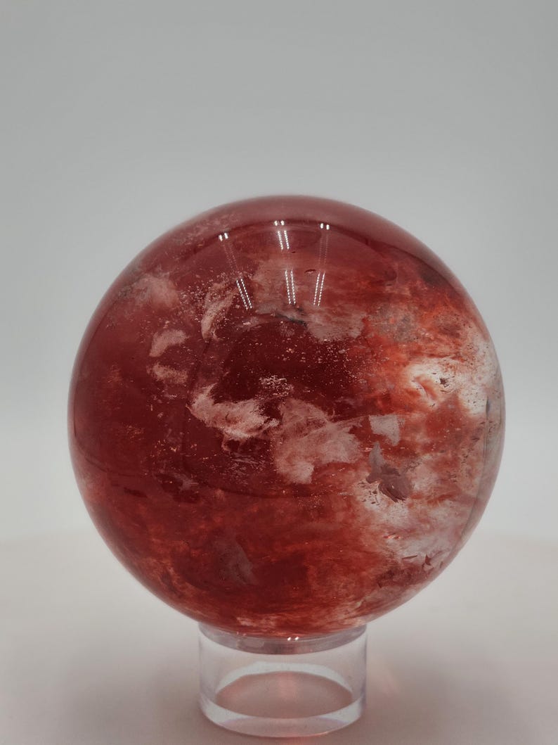 Red Smelting Quartz Sphere – Polished Crystal 9.8 Cm - Etsy